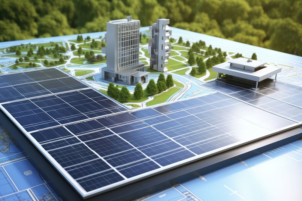 Solar panel architecture building outdoors. | Premium Photo - rawpixel