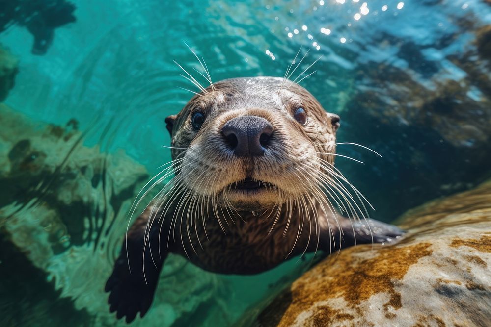 Otter looking camera wildlife animal | Premium Photo - rawpixel
