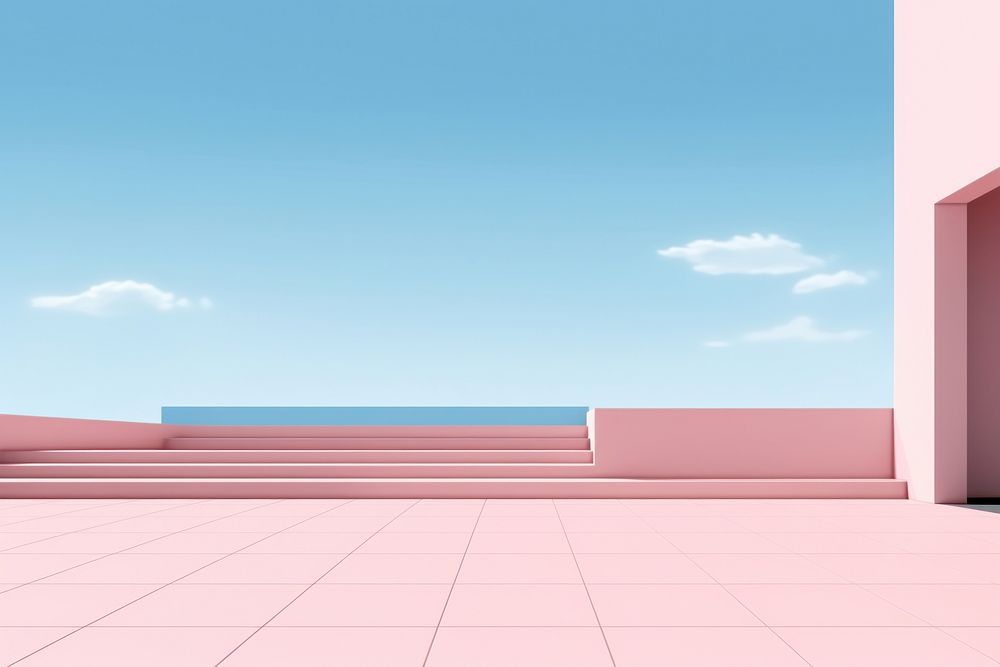 Illustration minimalist pastel wallpaper architecture | Premium Photo ...