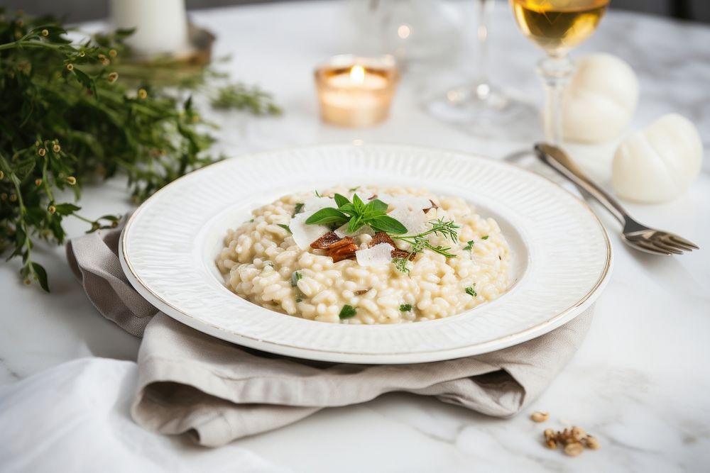 Photo homemade risotto plate table | Free Photo - rawpixel