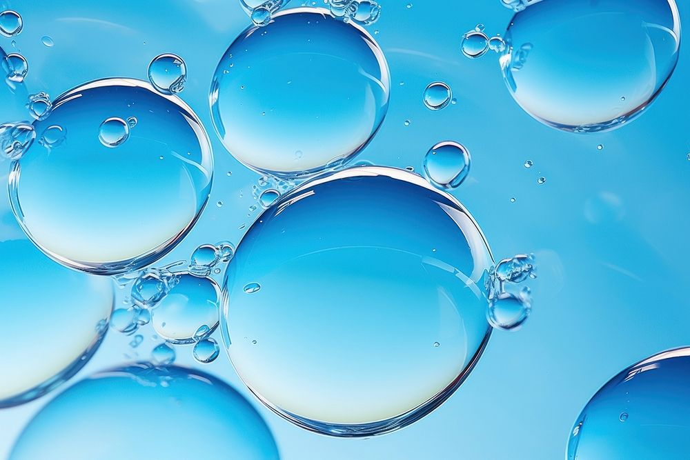 wide many small blue bubbles | Free Photo Illustration - rawpixel