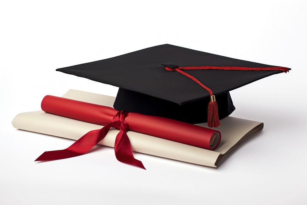 Graduation Cap Certificate wrapped red | Premium Photo - rawpixel