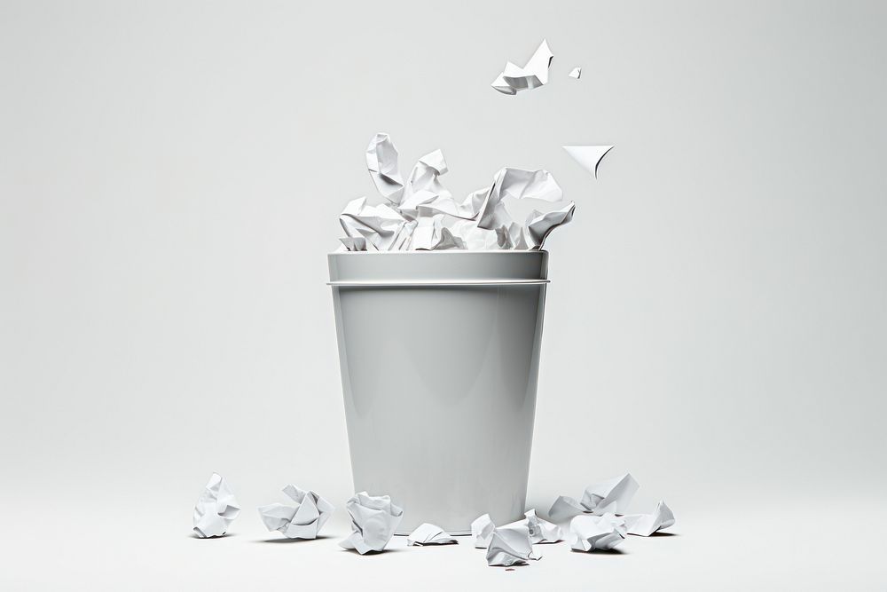Trash can paper sheets white | Premium Photo - rawpixel