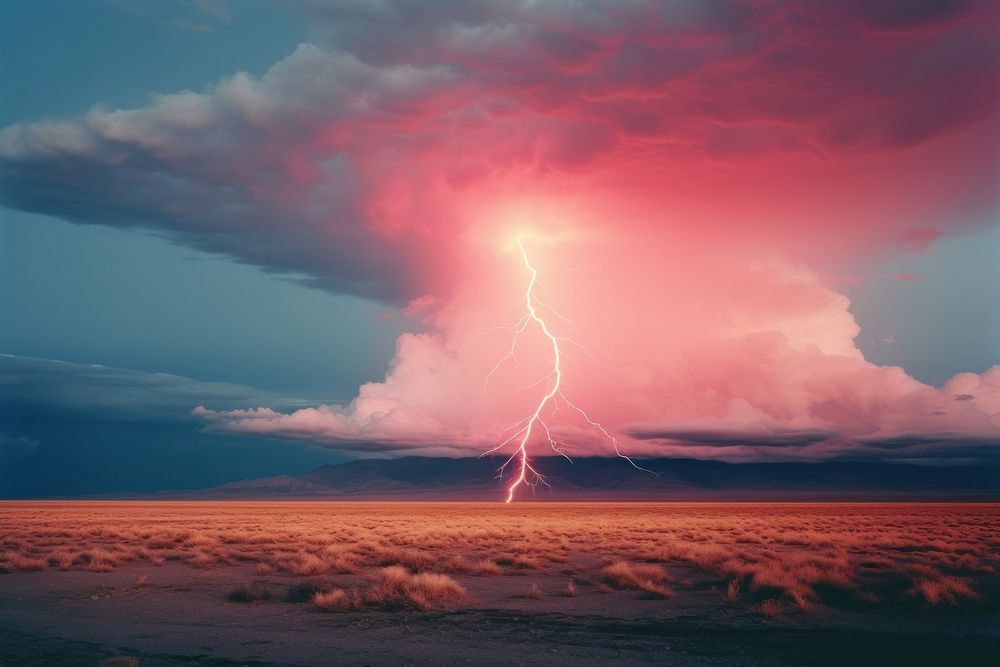 Aesthetic thunder thunderstorm lightning landscape. | Premium Photo ...