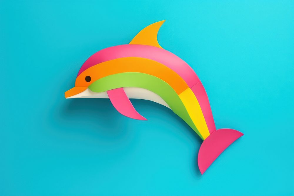 Dolphin wave animal fish creativity. | Free Photo Illustration - rawpixel