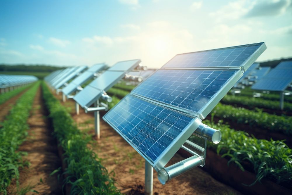 Smart farm outdoors environmentalist electricity. | Premium Photo ...