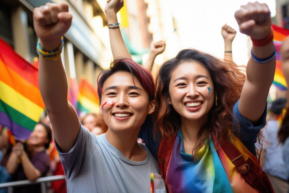 Asian sapphic couple cheering portrait | Free Photo - rawpixel
