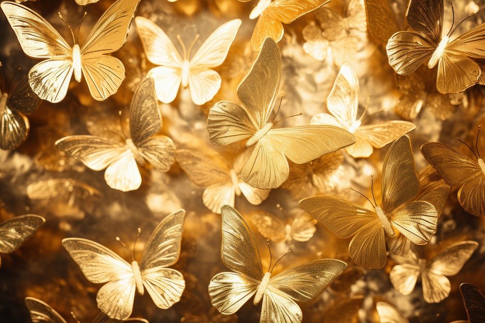 Butterfly background gold backgrounds decoration. | Premium Photo ...
