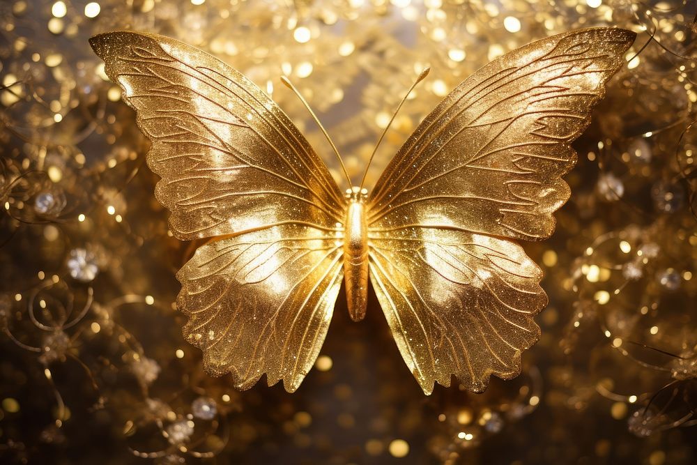 Butterfly gold glitter illuminated celebration. | Free Photo - rawpixel