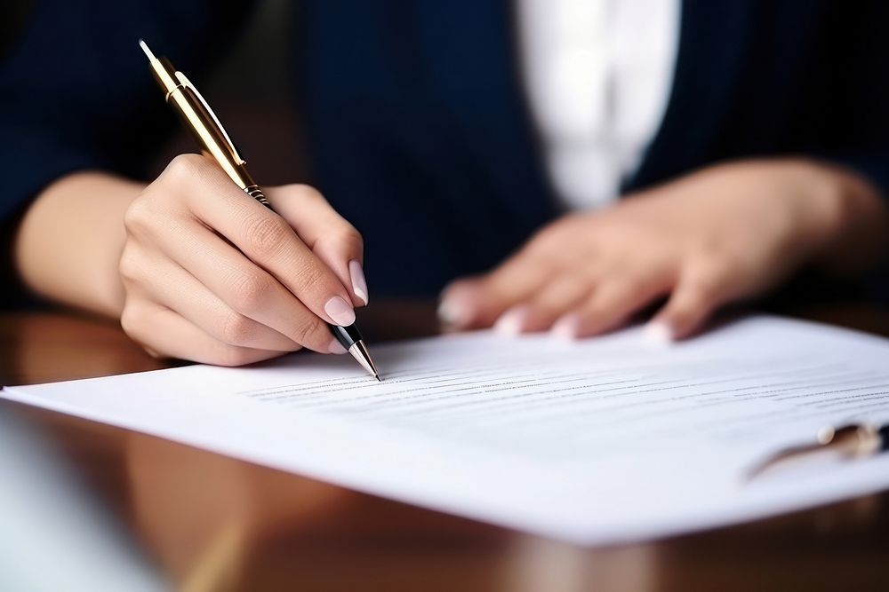 Female businessperson signs contract writing | Free Photo - rawpixel