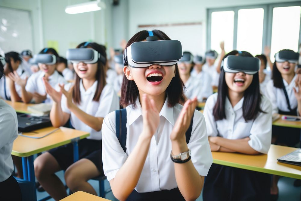 Asian students using VR goggles | Free Photo - rawpixel