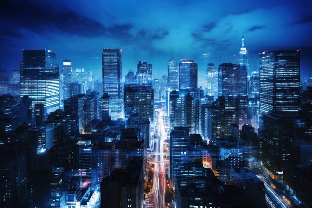 Night city architecture metropolis cityscape. | Premium Photo - rawpixel