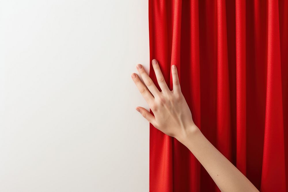Opening red curtain hand gesturing | Premium Photo - rawpixel