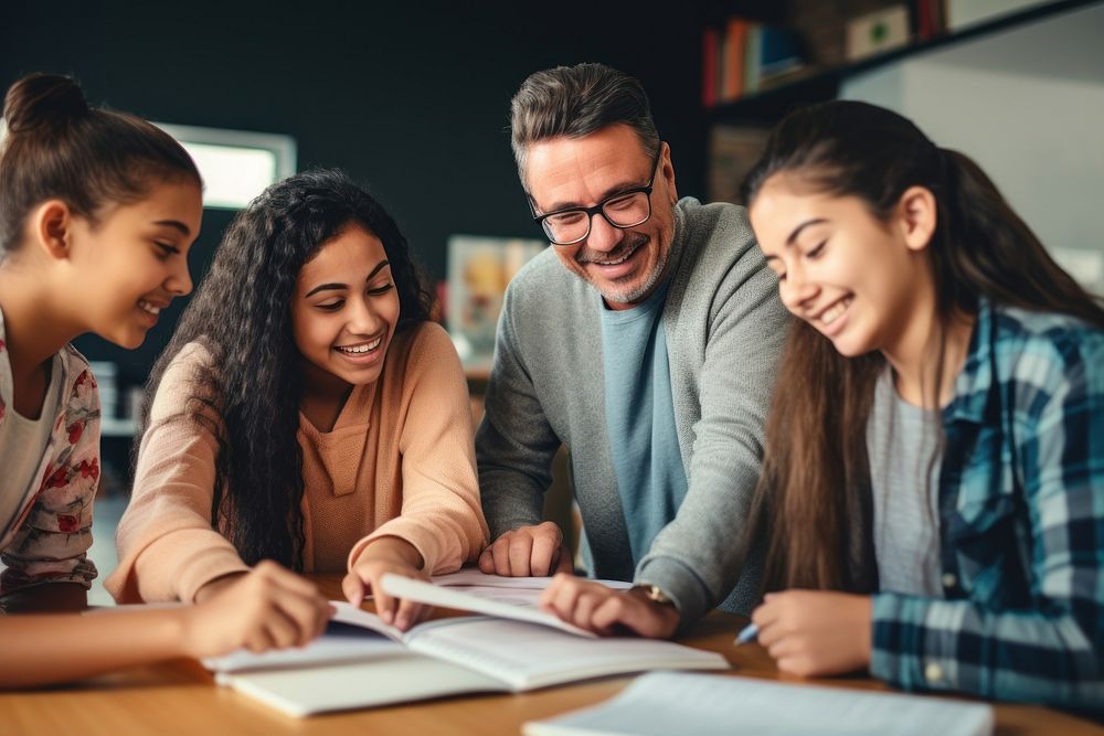 Tutor teaching teenage Hispanic student | Free Photo - rawpixel