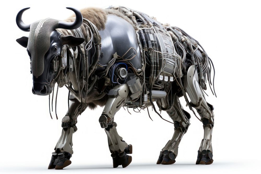 Cyborg wildebeest livestock wildlife animal. | Free Photo - rawpixel