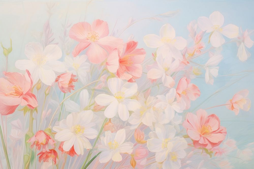Spring flowers backgrounds painting blossom. | Premium Photo ...