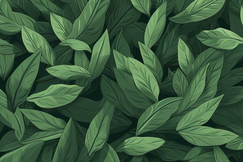 Leaves texture green backgrounds pattern. | Premium Photo Illustration ...
