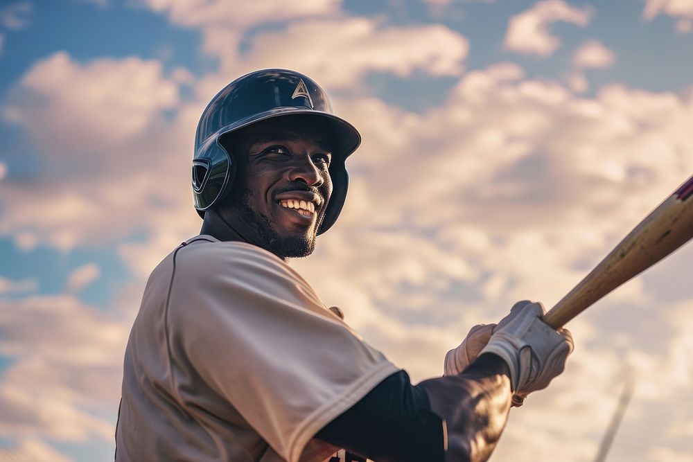 Baseball player adult outdoors smiling. | Premium Photo - rawpixel