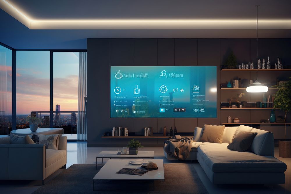 Smart home screen room architecture. | Free Photo - rawpixel