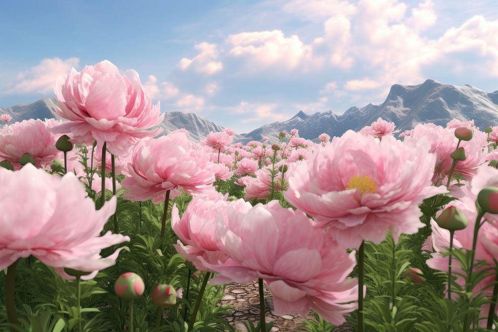 Peony flower field landscape outdoors | Premium Photo - rawpixel