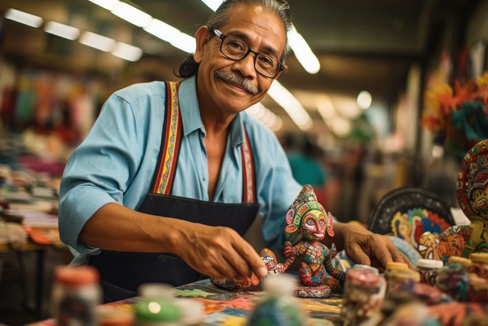 Latino artist showcasing traditional crafts | Premium Photo - rawpixel