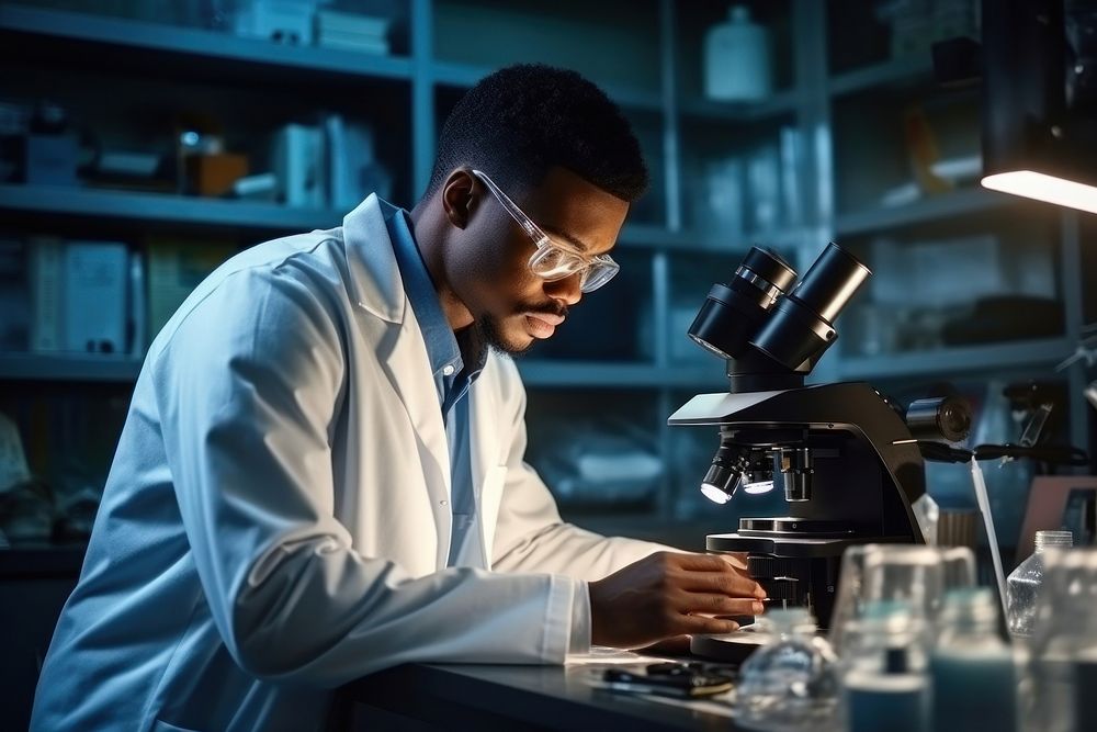 Scientists scientist microscope adult. AI | Free Photo - rawpixel