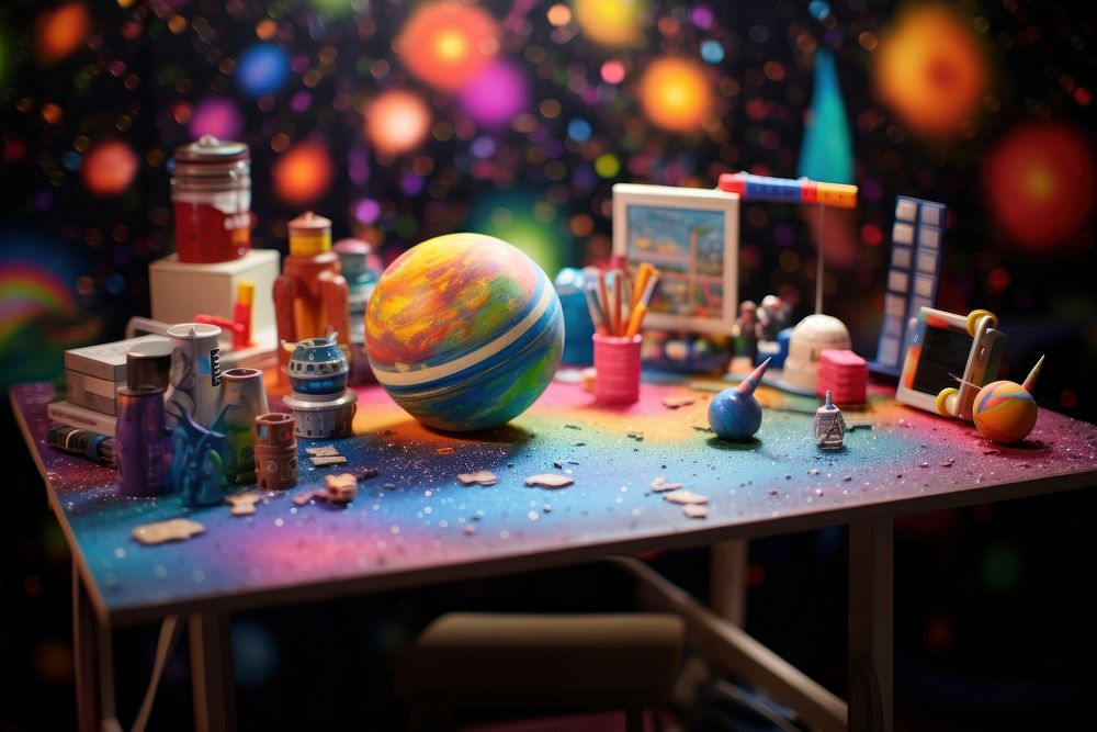 Miniature space model universe table | Premium Photo - rawpixel