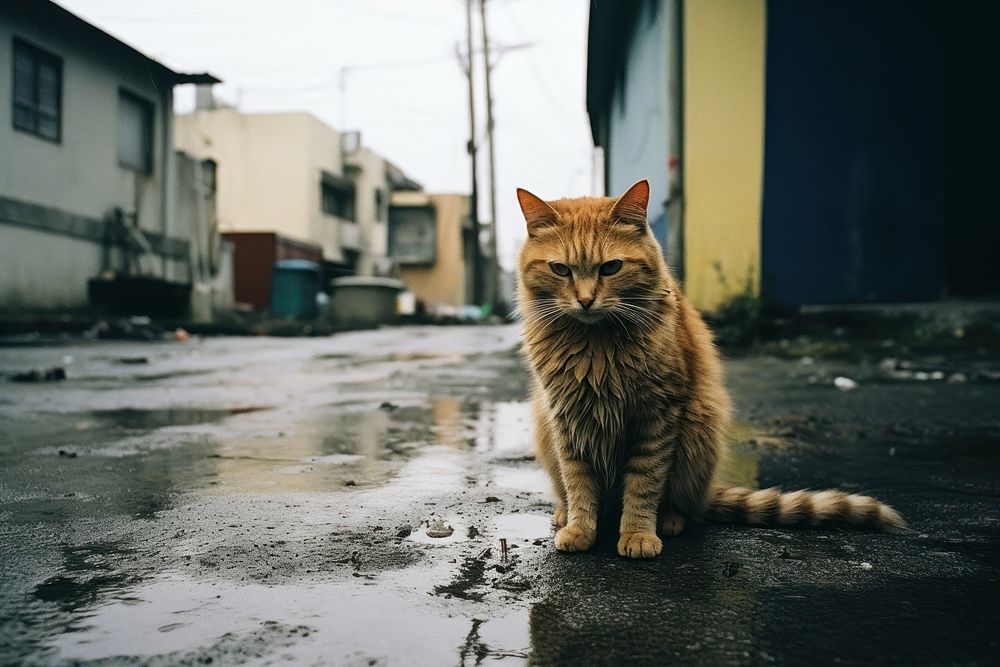 cat street animal mammal city. | Free Photo - rawpixel