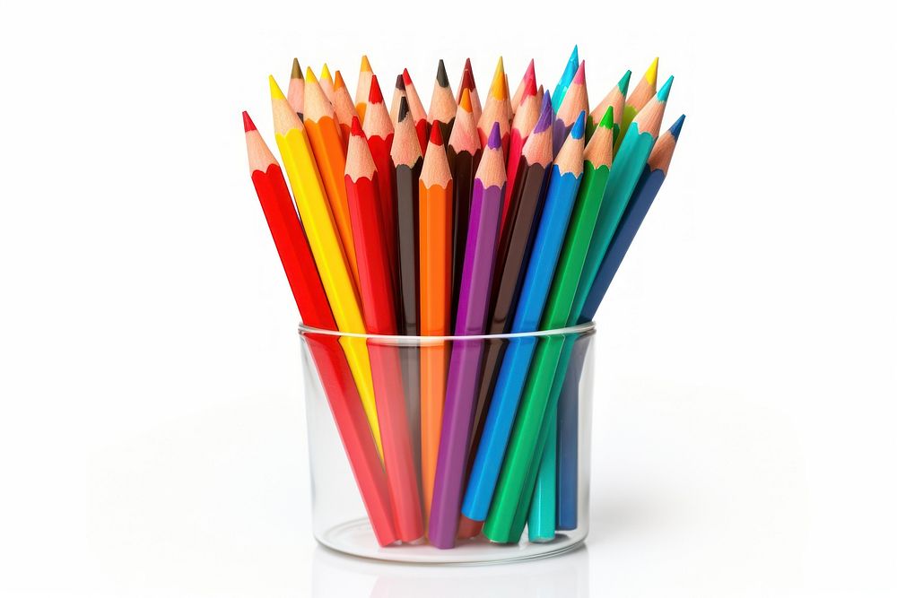 Coloring pencils white background arrangement | Premium Photo - rawpixel