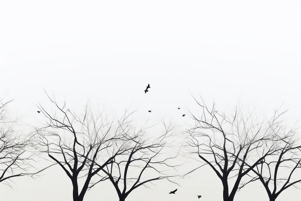 Tree silhouette flying bird. AI | Premium Photo Illustration - rawpixel