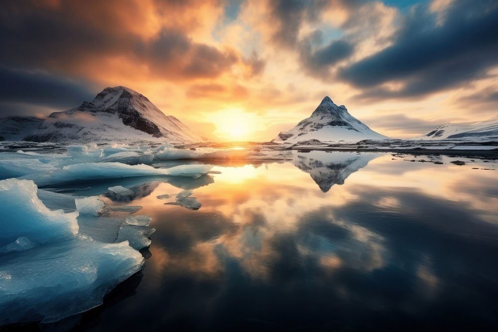 Icy mountains iceland landscape panoramic | Free Photo - rawpixel