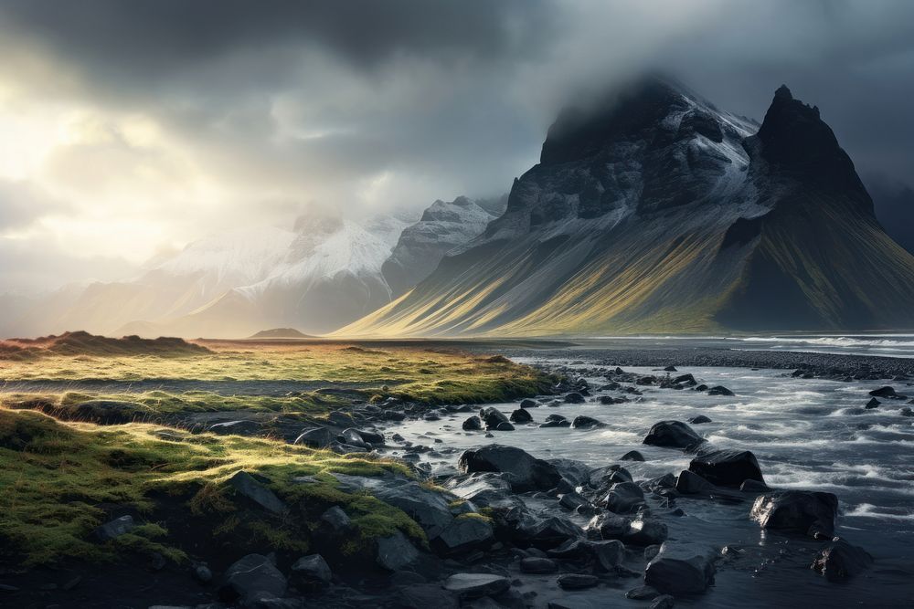 Icy mountains iceland landscape panoramic | Free Photo - rawpixel
