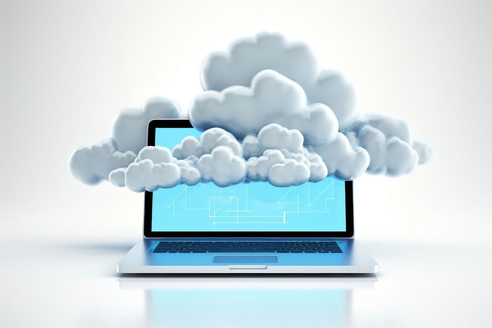Cloud computing computer technology laptop. | Premium Photo ...