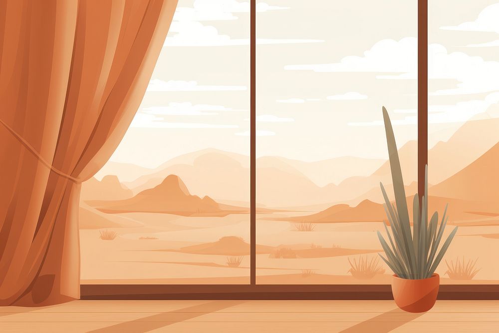Curtains window decoration interior landscape | Free Photo Illustration ...