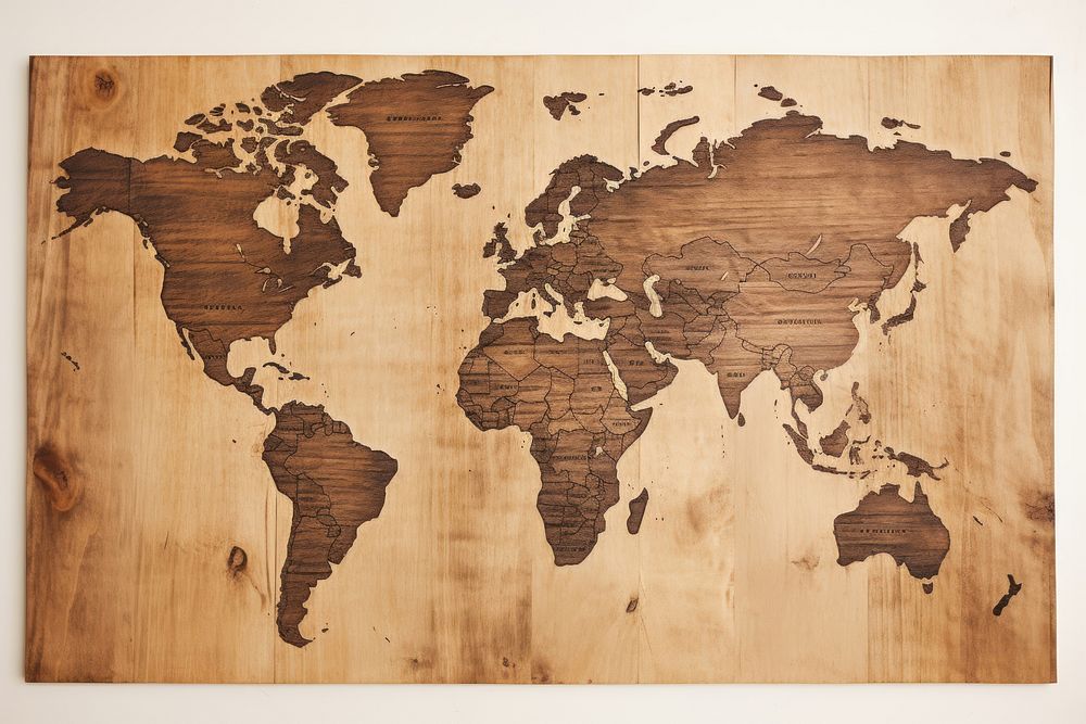 World map wood topography blackboard | Free Photo - rawpixel