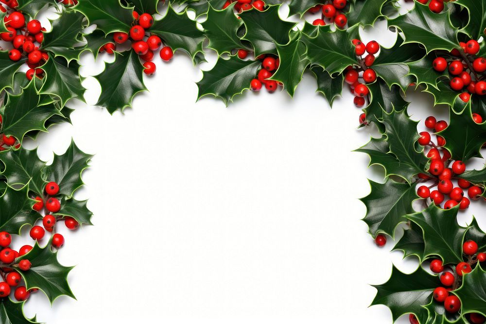 Christmas holly border backgrounds outdoors | Free Photo - rawpixel