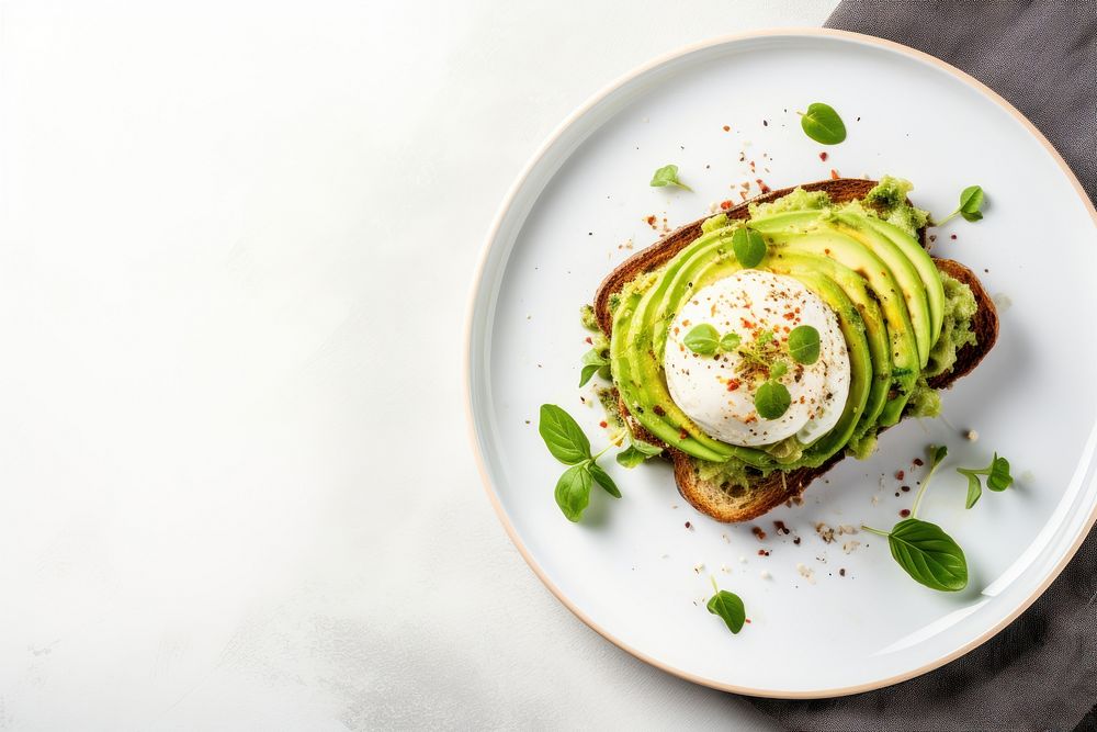 Avocado toast plate table food. | Free Photo - rawpixel