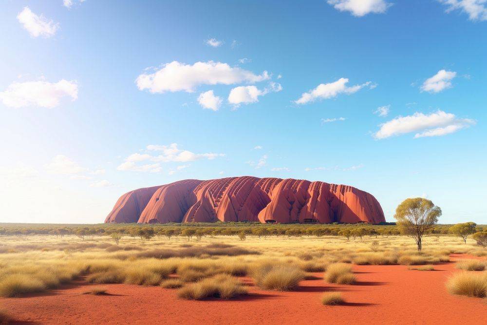 Uluru landmark tranquility landscape. AI | Free Photo - rawpixel