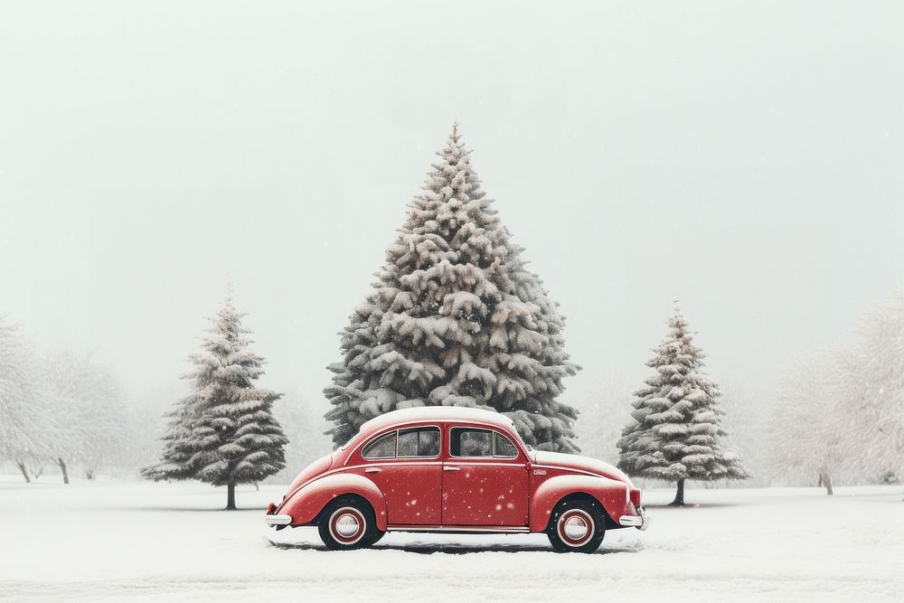 red car Christmas tree vehicle | Premium Photo - rawpixel