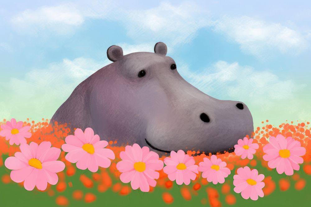 Hippo flower outdoors nature. AI | Free Photo Illustration - rawpixel