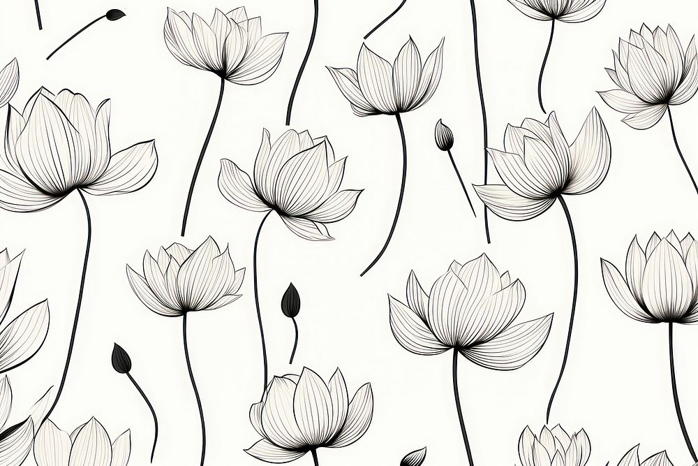 Lotus pattern backgrounds drawing. | Premium Photo Illustration - rawpixel