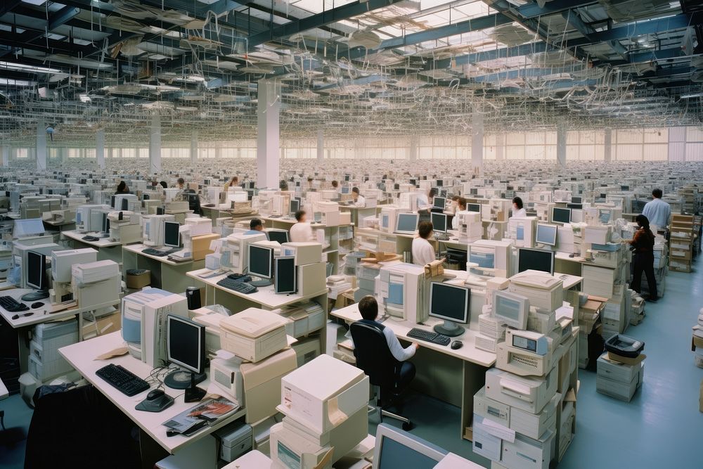 Masses computer huge office architecture | Premium Photo - rawpixel