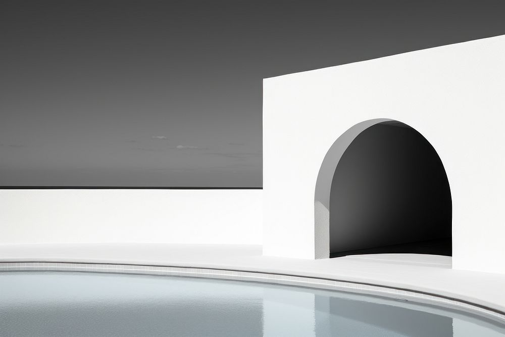 Minimal pool architecture white monochrome. | Premium Photo - rawpixel