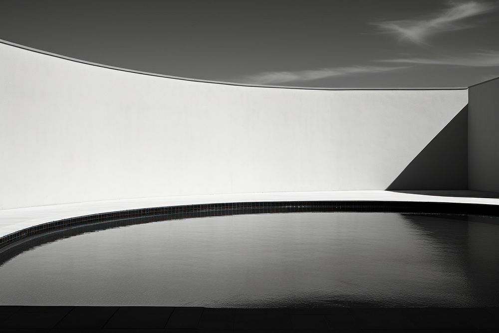 Minimal pool architecture building black. | Free Photo - rawpixel