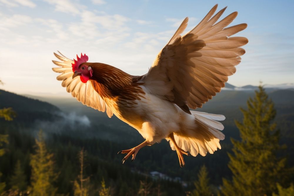 Chicken animal flying bird. | Free Photo - rawpixel