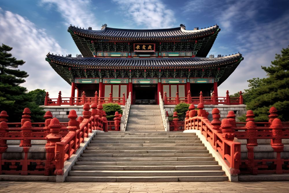 Korea temple architecture building mansion. | Free Photo - rawpixel