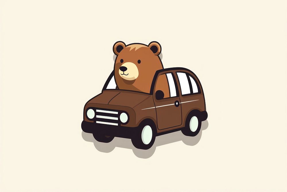 Brown bear drive car vehicle | Free Photo Illustration - rawpixel