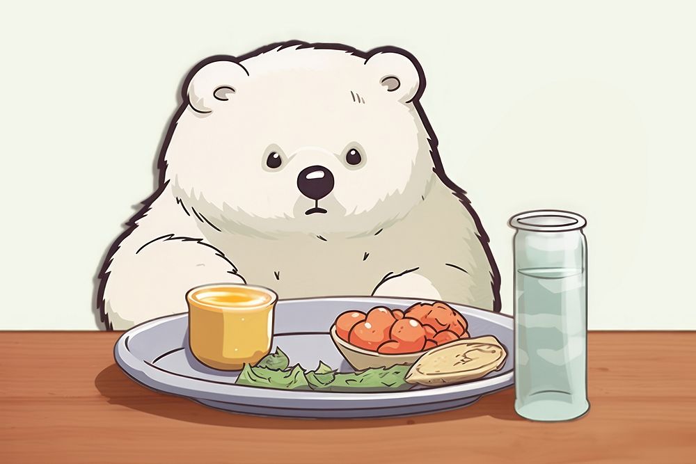 Ice bear eating dinner animal | Premium Photo Illustration - rawpixel