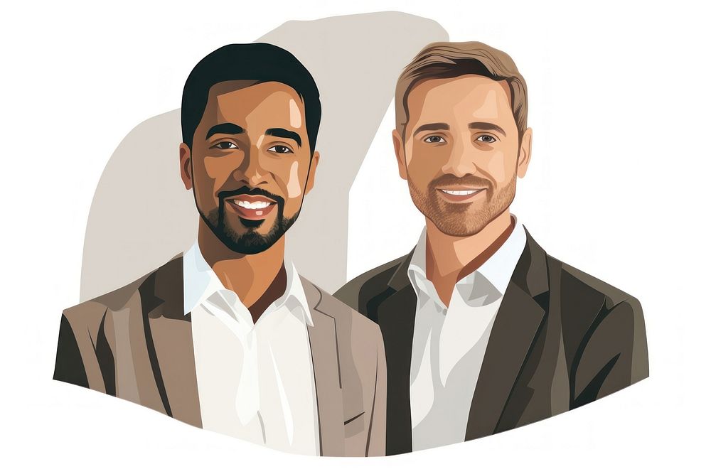 Two men portrait adult beard | Free Photo Illustration - rawpixel