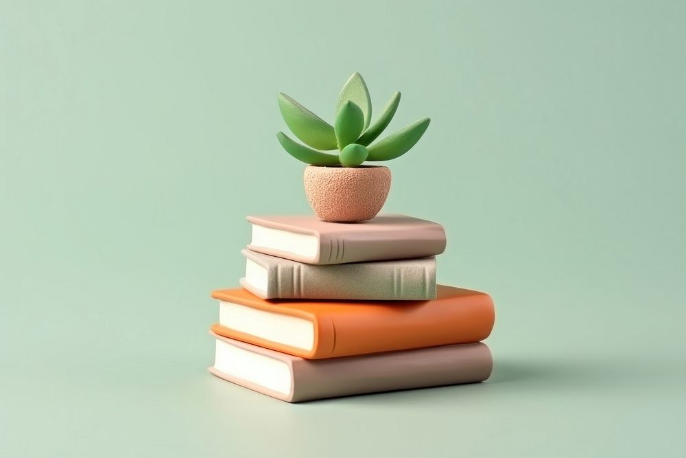Stack book plant publication intelligence | Free Photo Illustration ...
